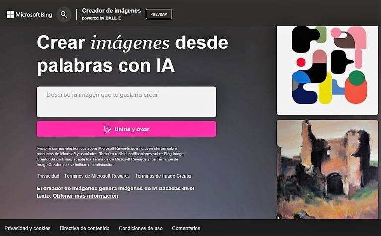 Herramienta ‘Create’ permite generar imágenes con inteligencia artificial